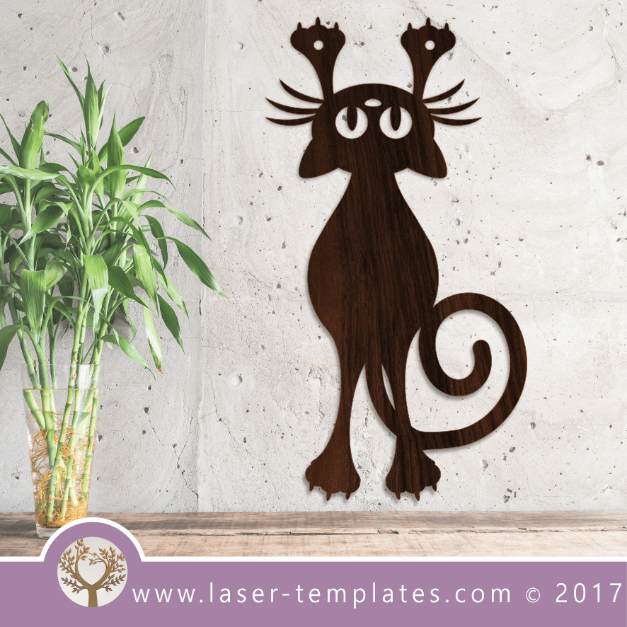 Laser Cut Hanging Cat Template, Download Laser Ready Vector Files ...