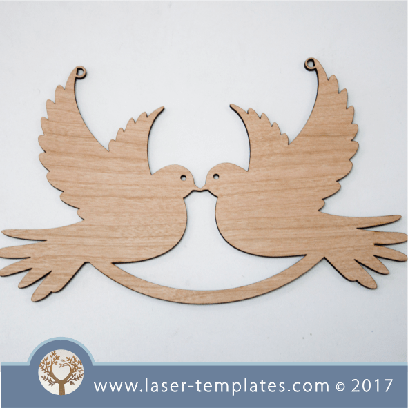 Hanging Doves Christmas Decoration – Laser Ready Templates