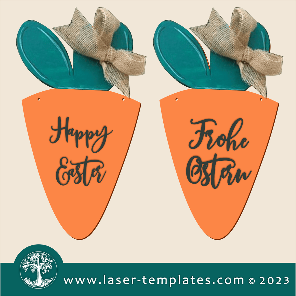 Happy Easter Carrot Sign – Laser Ready Templates