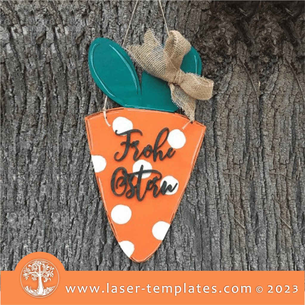 Happy Easter Carrot Sign – Laser Ready Templates