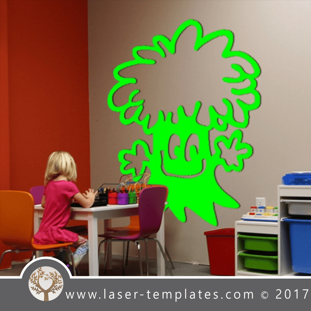 Happy tree Laser cut template. Vector design download free patterns ...