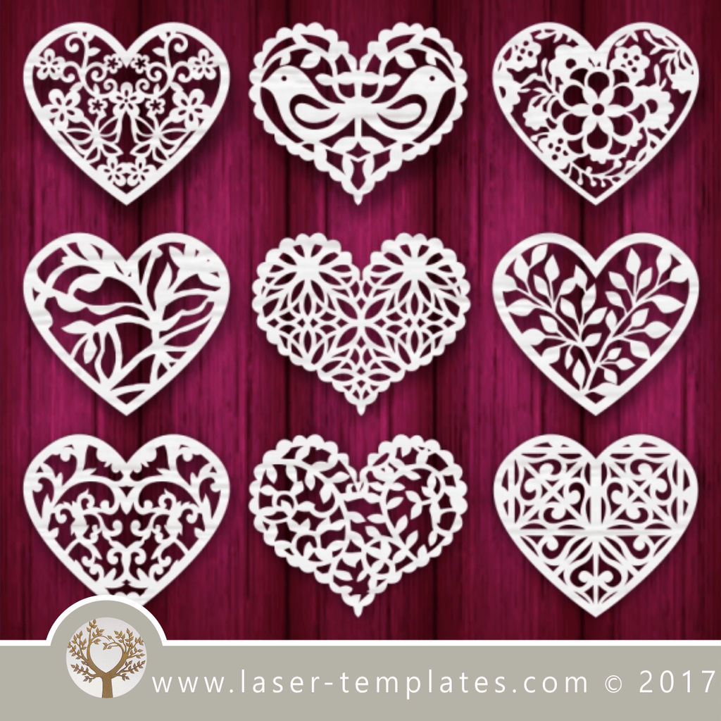 Heart template laser cut online store, free vector designs every day ...