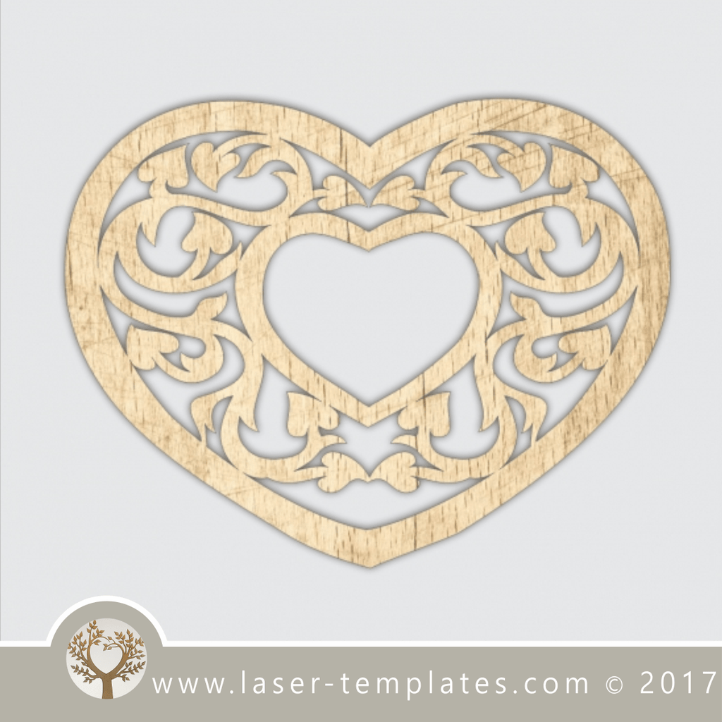 Heart template, online vector design store for laser cut templates ...
