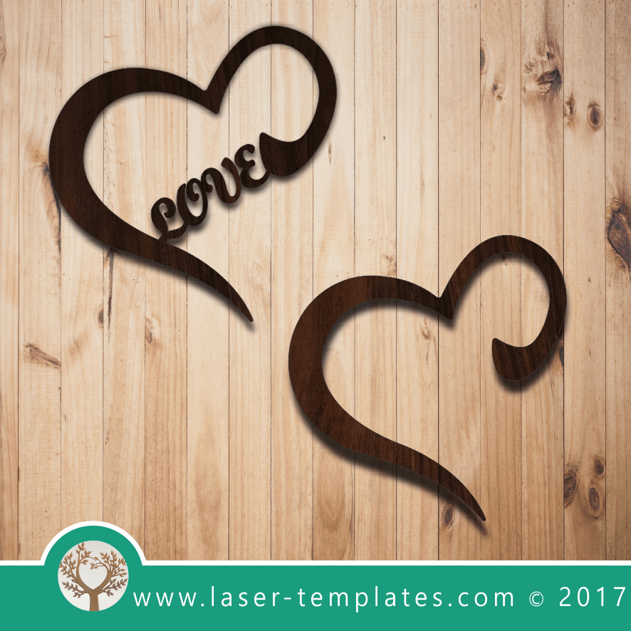 Laser Cut Heart Set Template, Download Laser Ready Vector Designs ...