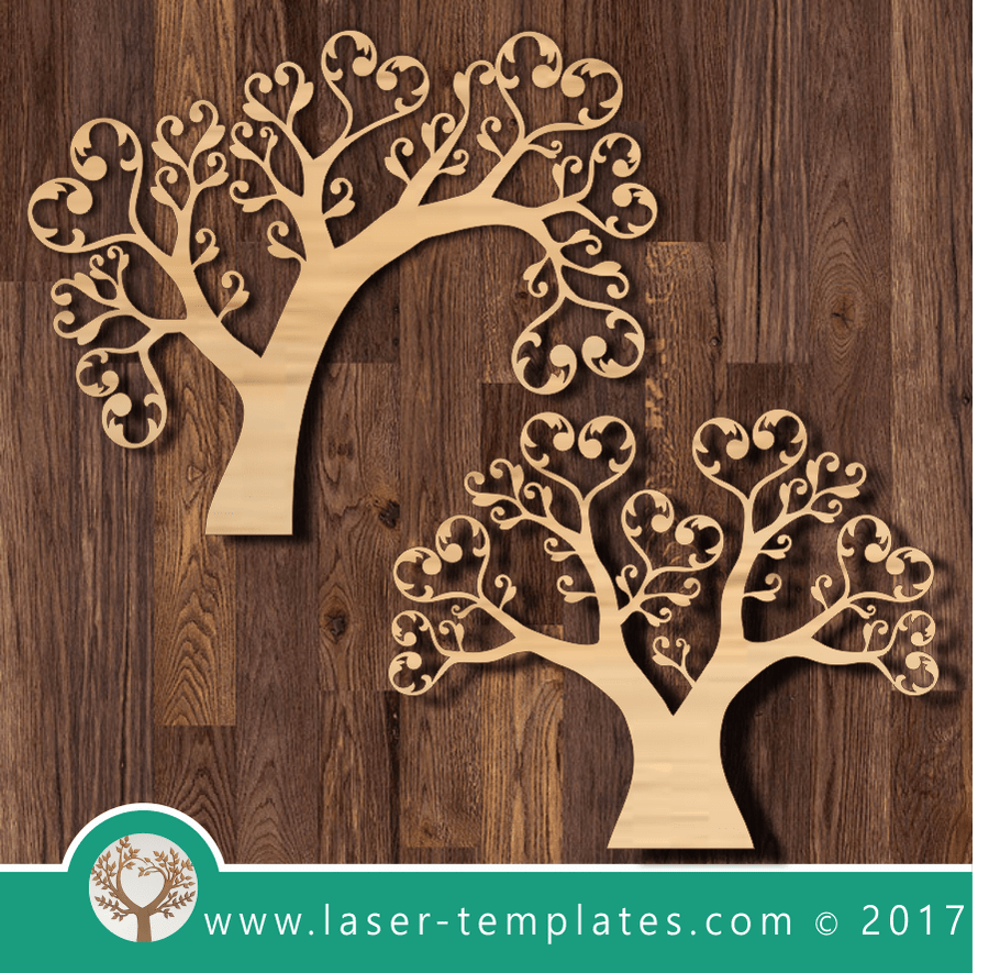 Laser Cut Heart Tree 2 Template, Download Vector Designs Online ...