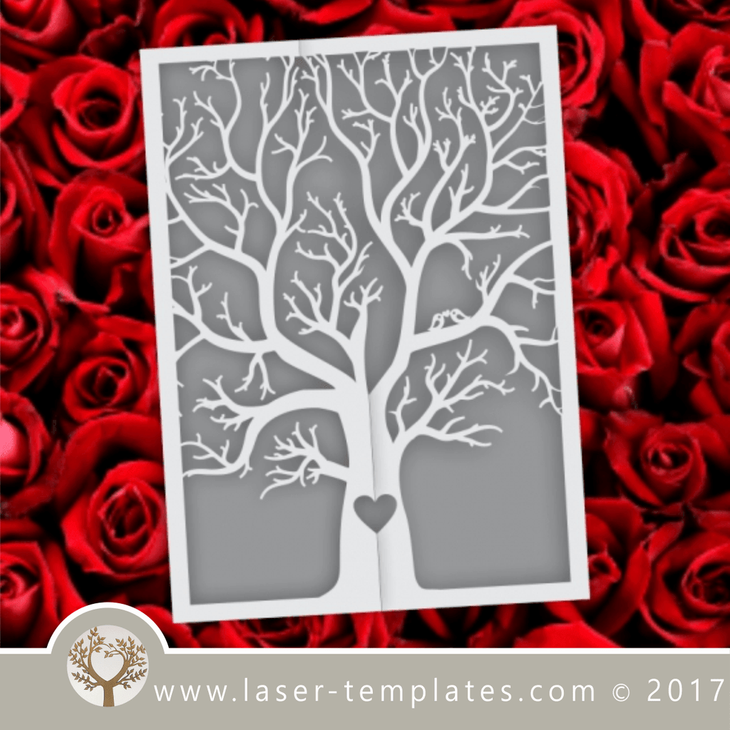 Laser Cut Tree Card Template