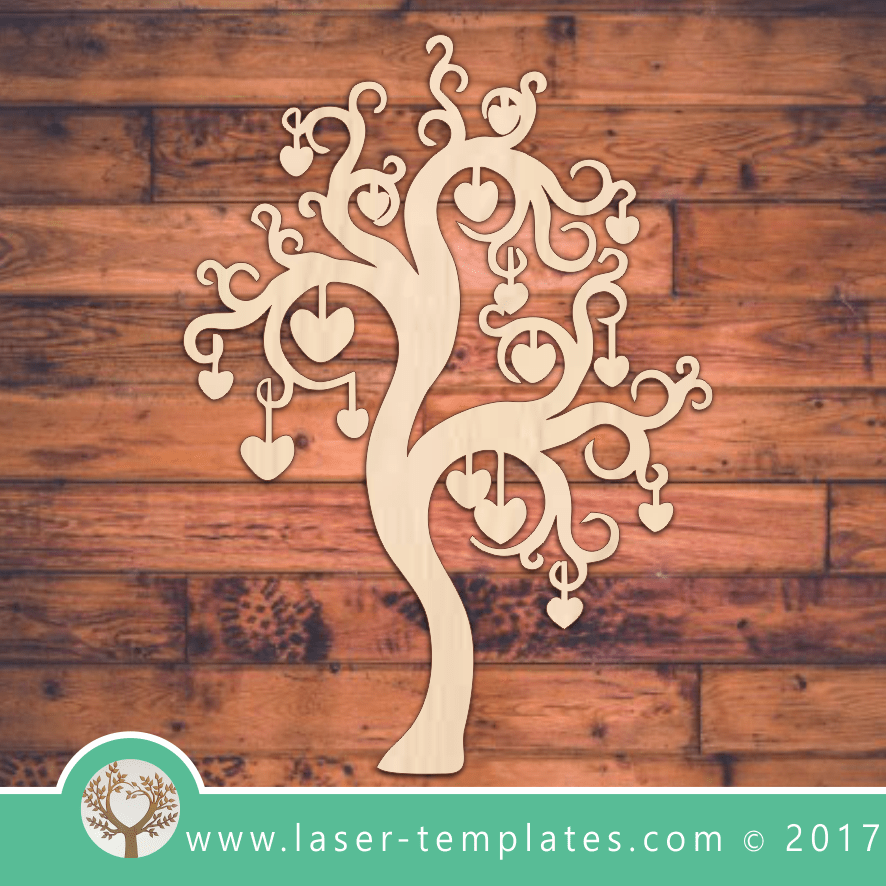 Heart Tree laser cut pattern, download vector design templates – Laser ...