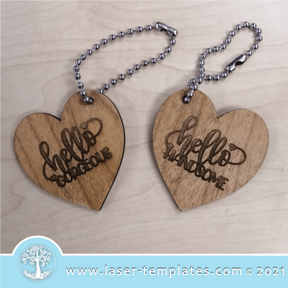 Laser cut template for Hello Keyrings – Laser Ready Templates
