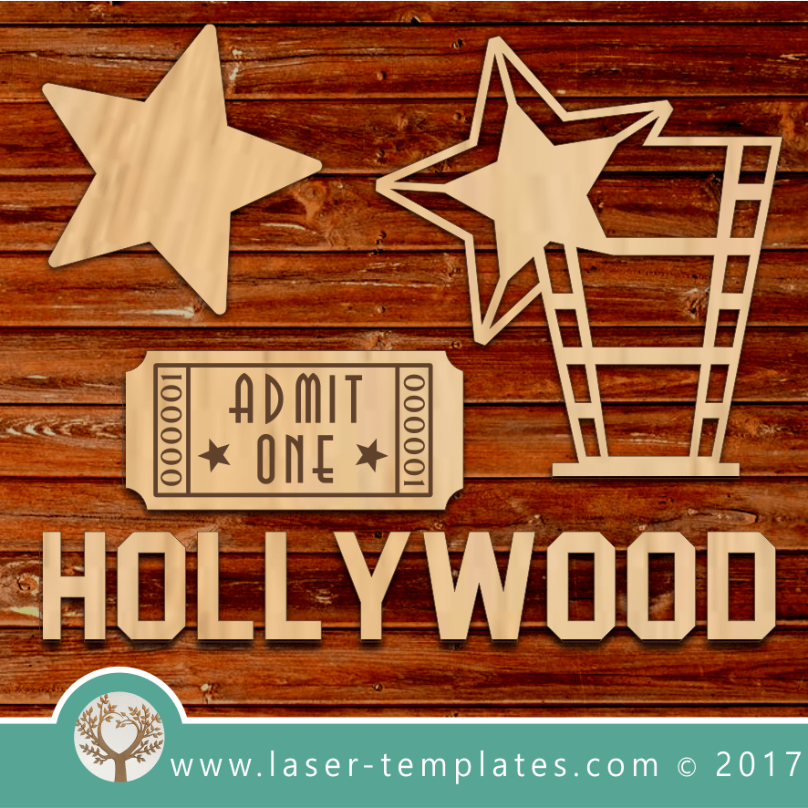 Laser Cut Hollywood Template, Download Laser Ready Vector Designs ...