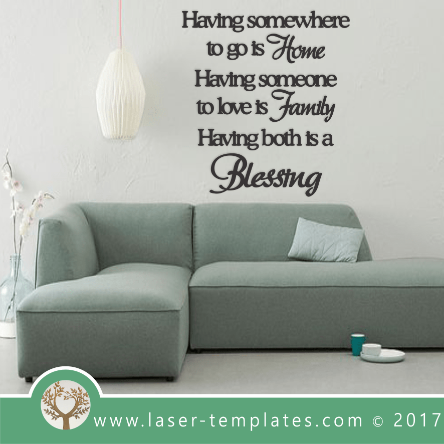 Laser Cut Home Wall Quote Template, Download Vector Designs Online ...