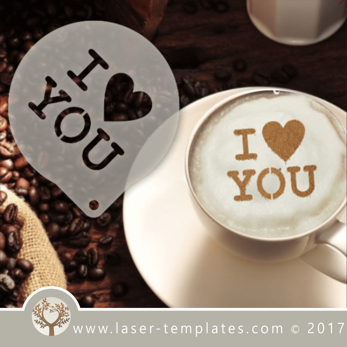 I Heart You template, online laser cut design store – Laser Ready Templates