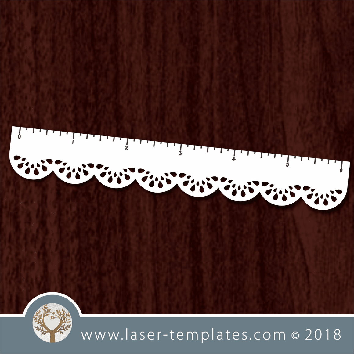 Imperial Ruler (inches) with lace pattern – Laser Ready Templates