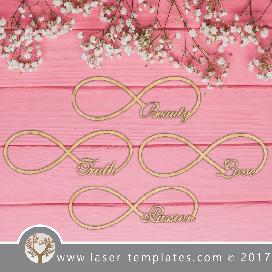 Laser Cut Infinity Words Template, Download Laser Ready Vector Design ...