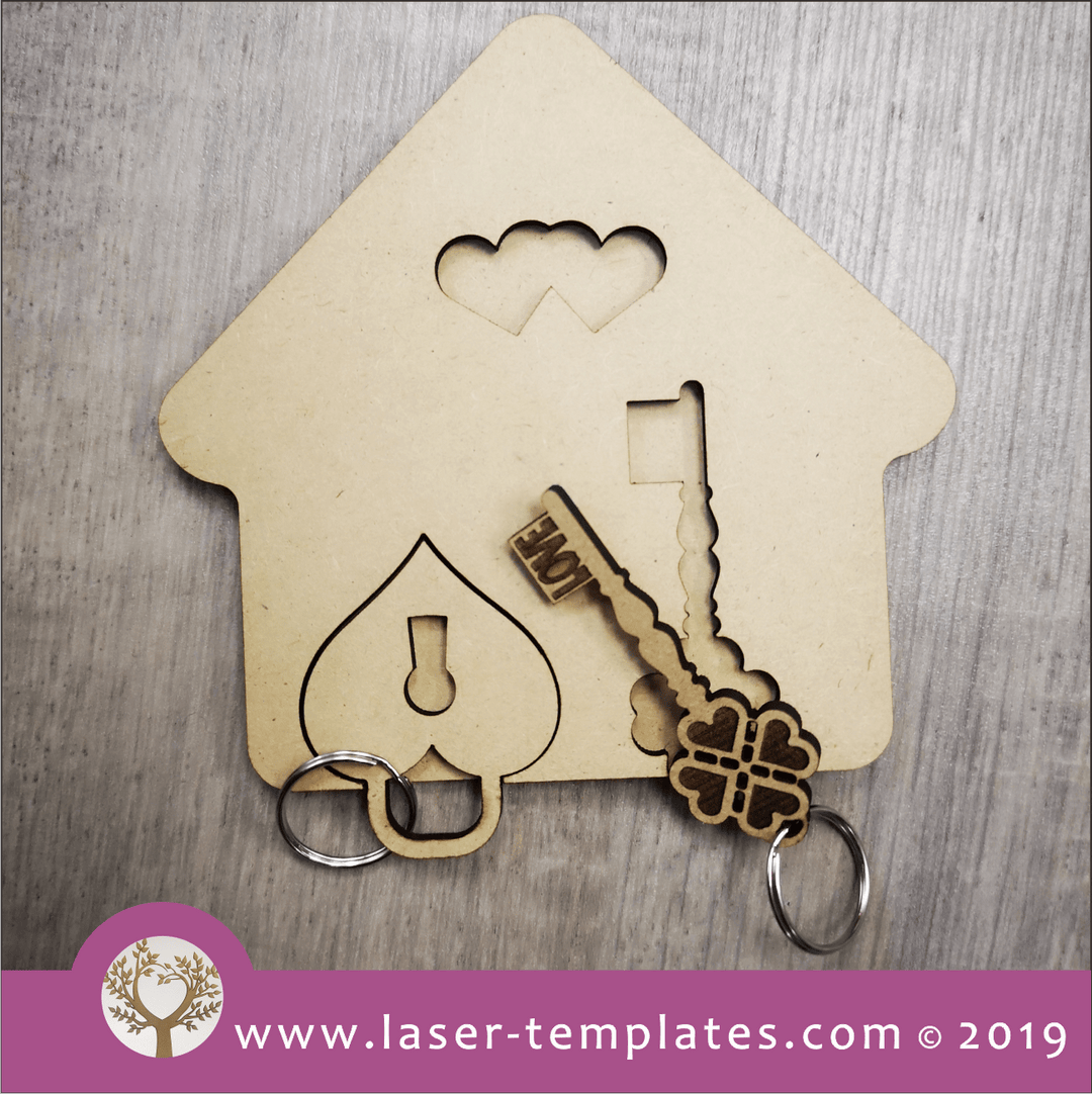 Laser cut template for Key to my Heart and Home – Laser Ready Templates