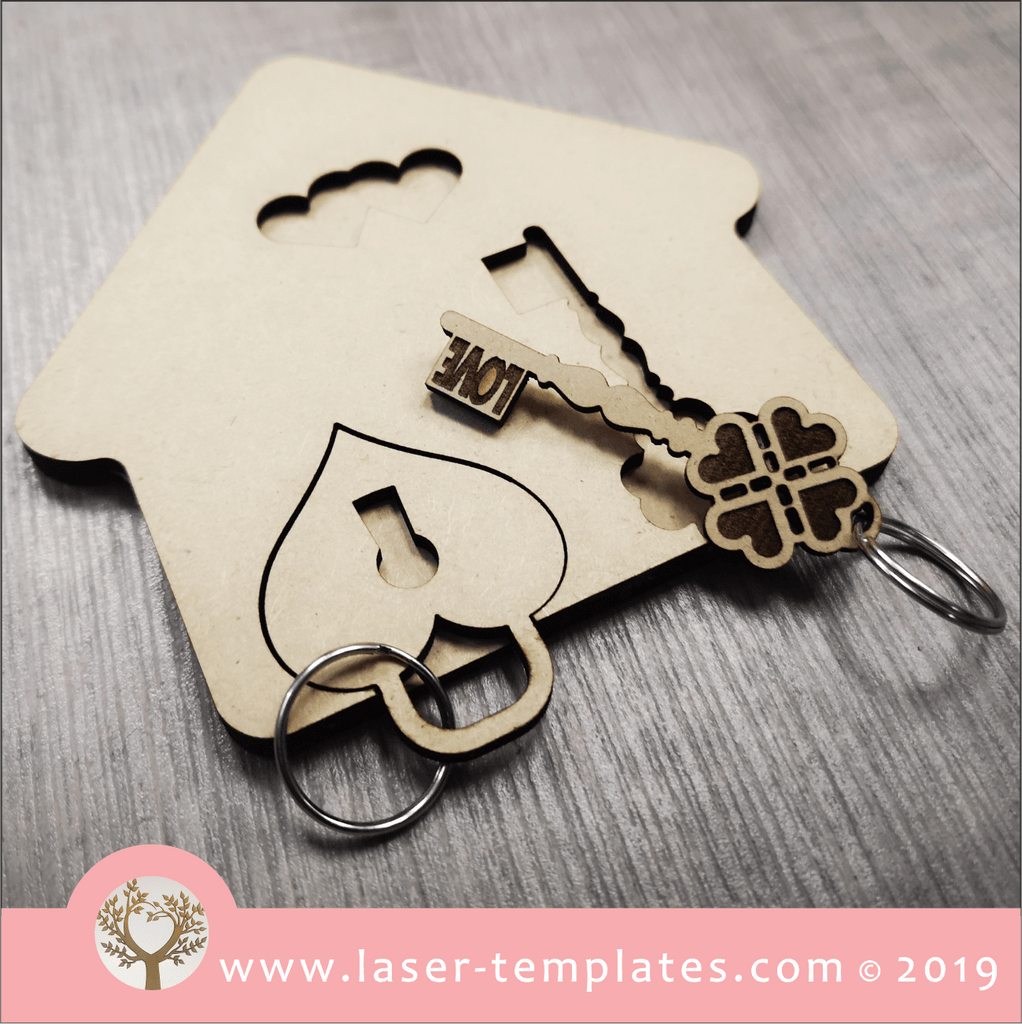 Laser cut template for Key to my Heart and Home – Laser Ready Templates