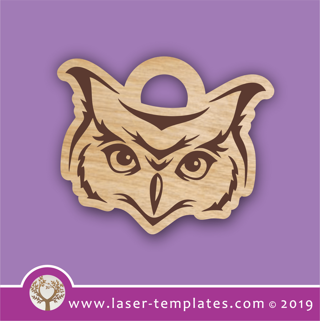 laser cutting templates Keyring - Owl – Laser Ready Templates