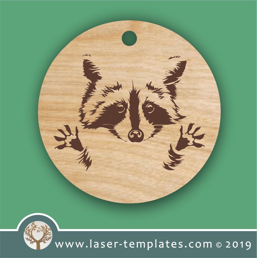 laser cutting templates Keyring - Raccoon 1 – Laser Ready Templates