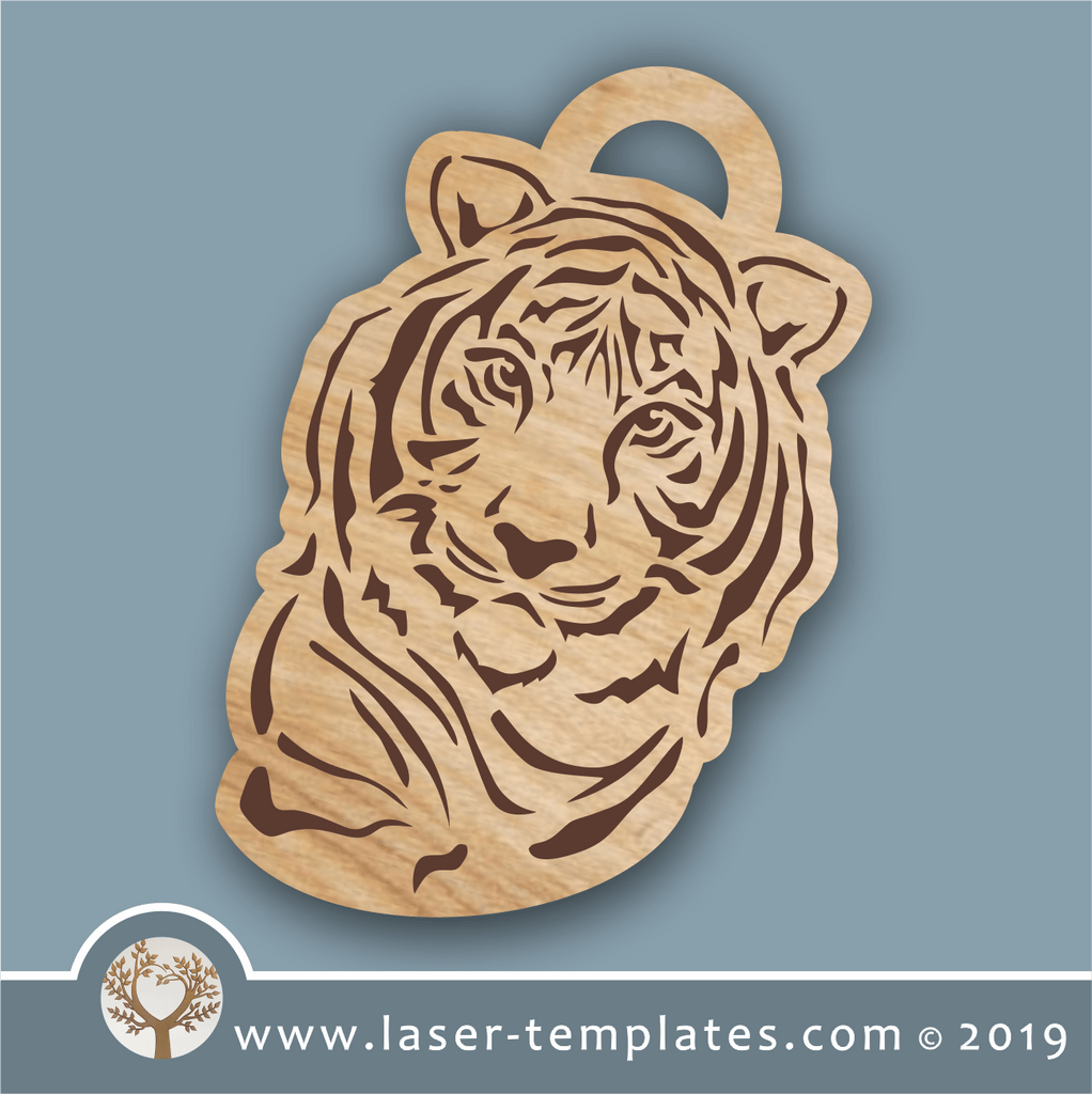laser cutting templates Keyring - Tiger – Laser Ready Templates