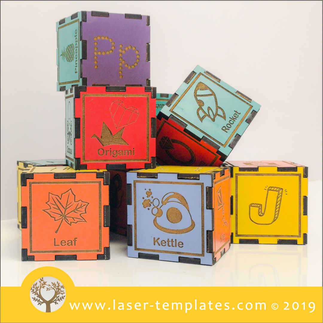 Laser cut template for Kids ABC Building blocks - English – Laser Ready ...