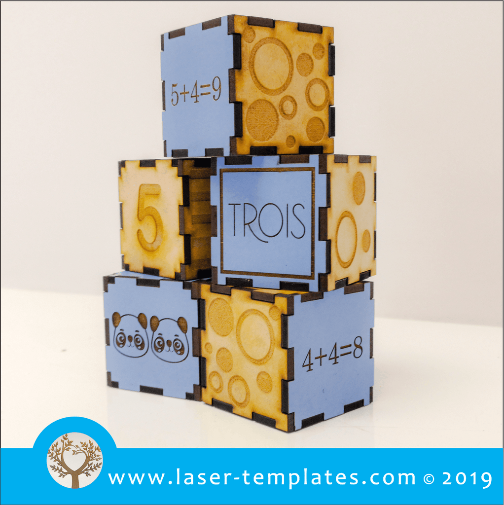 Laser cut template for Kids Number Building Blocks - French – Laser ...