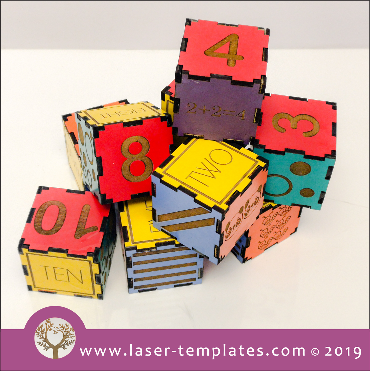 Laser cut template for Kids Numbers Building Blocks - English – Laser ...