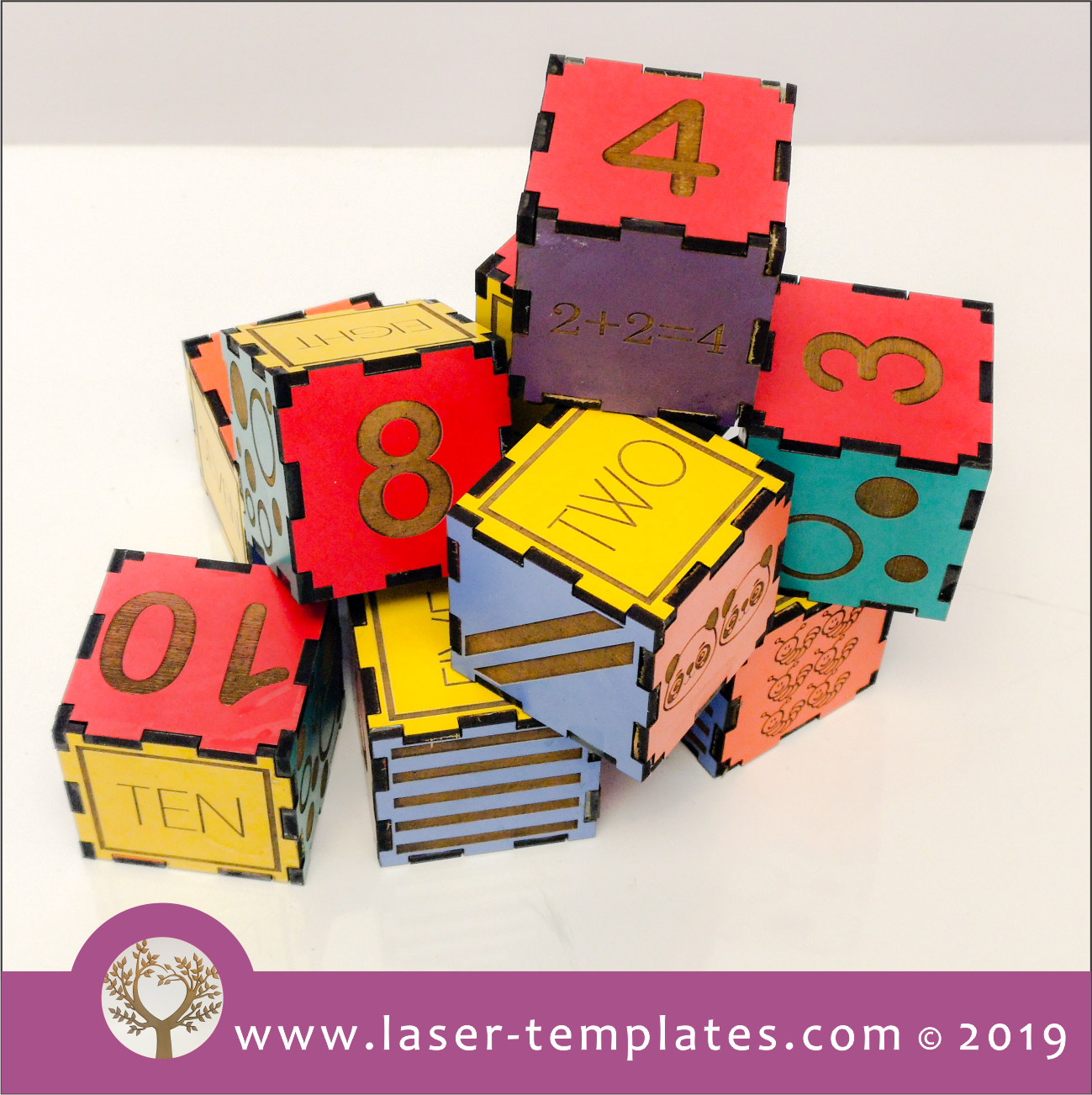 Laser cut template for Kids Numbers Building Blocks - English – Laser ...