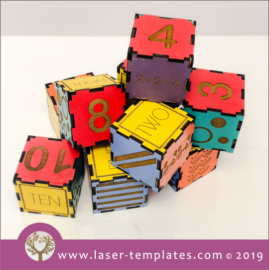 Laser cut template for Kids Numbers Building Blocks - English – Laser ...