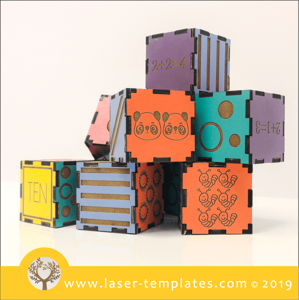 Laser cut template for Kids Numbers Building Blocks - English – Laser ...