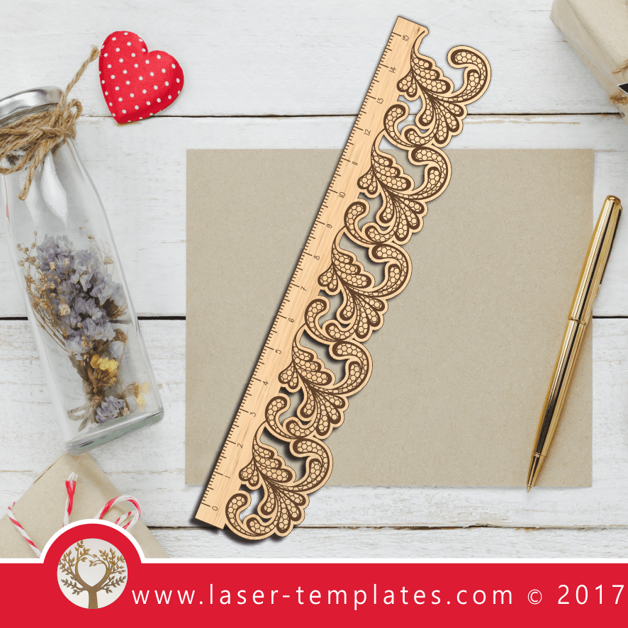 15cm Lace Metric Ruler Laser Template, Download Vector Designs. – Laser ...