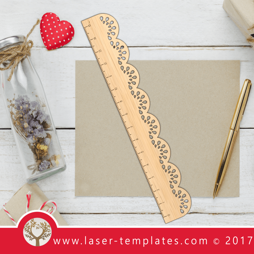 15cm Lace Metric Ruler 2 Laser Template, Download Vector Designs ...