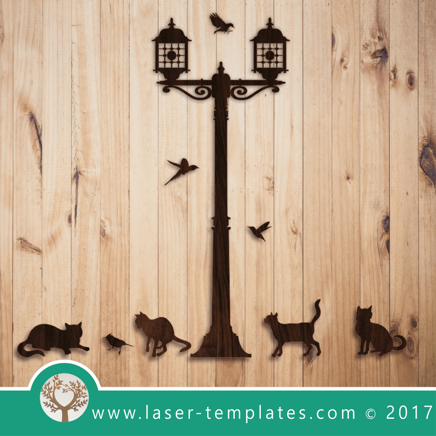 Laser Cut Lamp Post Template, Download Laser Ready Vector Designs ...