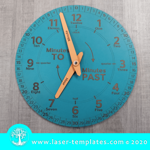 Laser cut template for Learn to Tell Time Clock – Laser Ready Templates