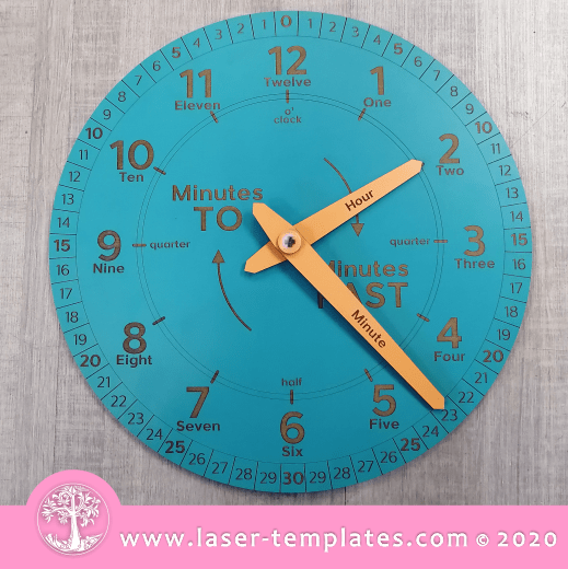 Laser cut template for Learn to Tell Time Clock – Laser Ready Templates