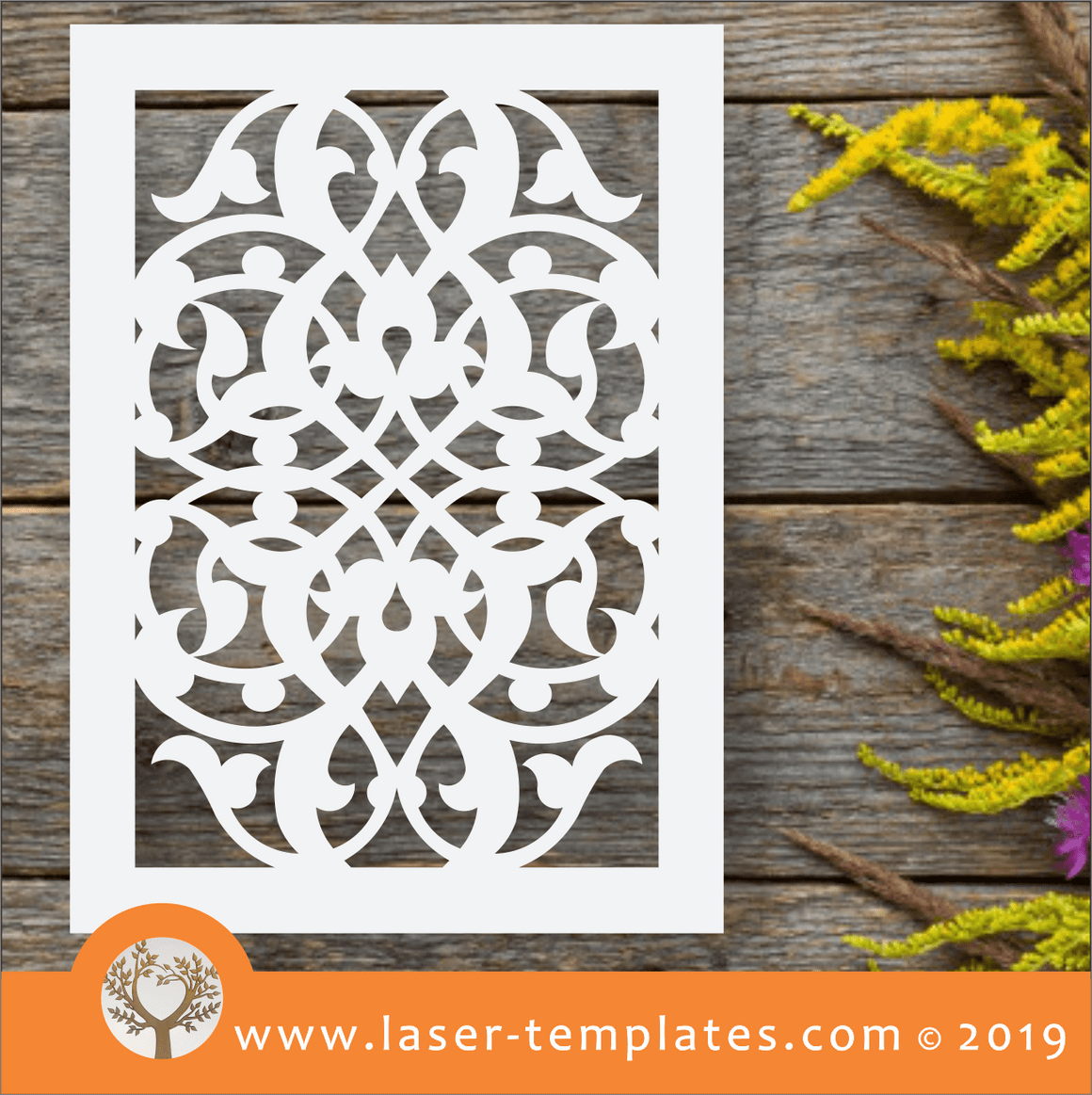 Laser cut template for Leaves and Vines Pattern Stencil 1 – Laser Ready ...