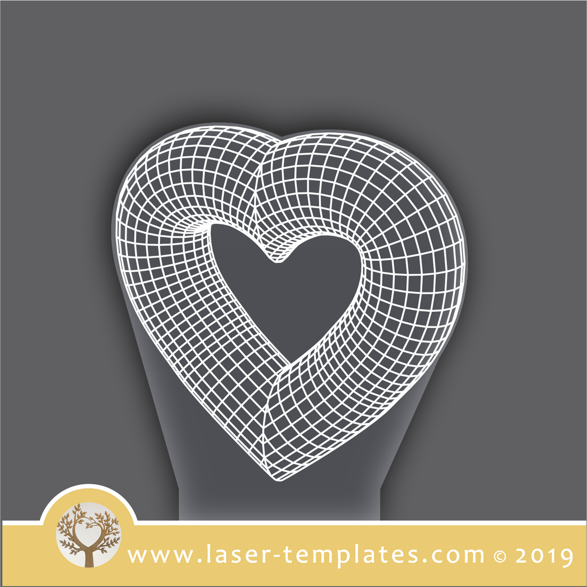 laser cutting templates LED Engraving Lamp - 3D Floating Heart – Laser ...