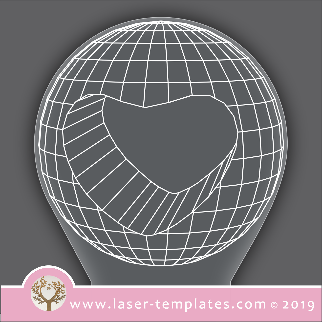 laser cutting templates LED Engraving Lamp - 3D Heart Earth 2 – Laser ...