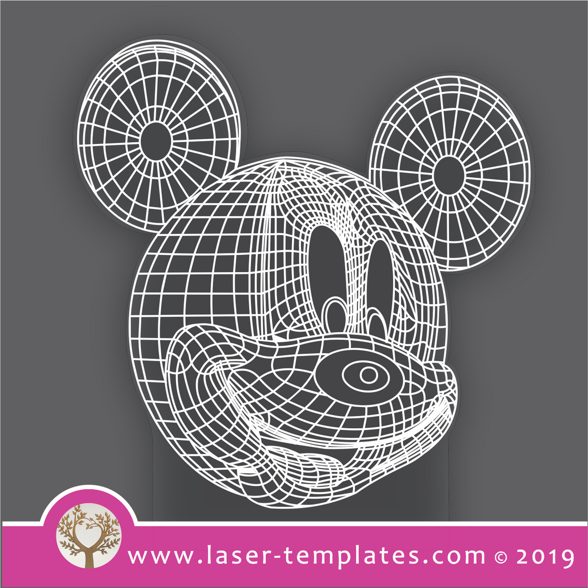 laser cutting templates LED Engraving Lamp - 3D Mickey Mouse – Laser ...