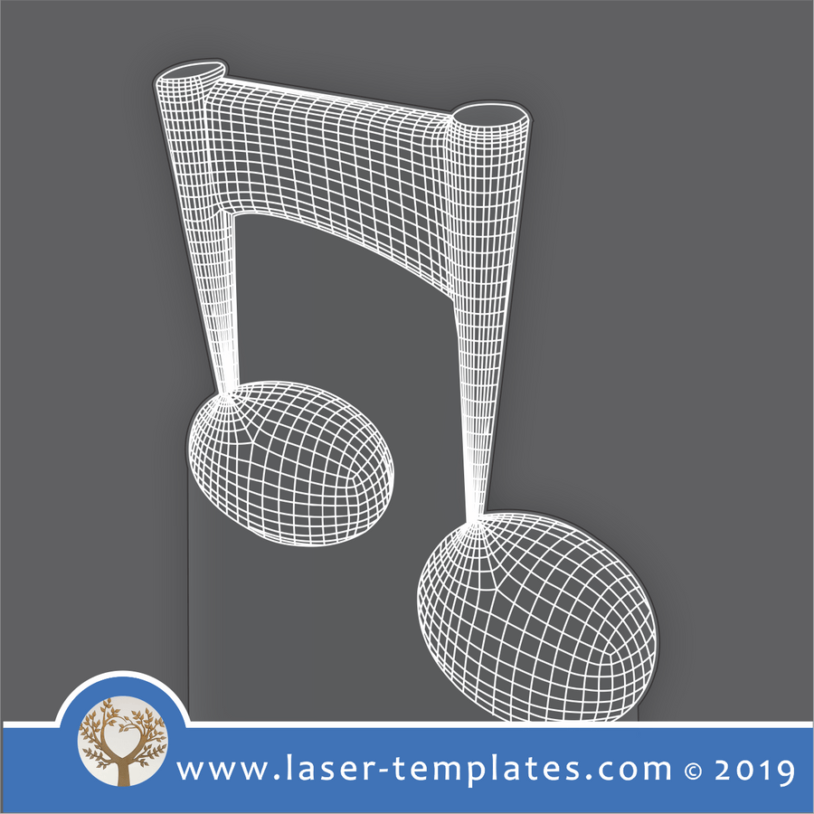 laser cutting templates LED Engraving Lamp - 3D Musical Note – Laser ...