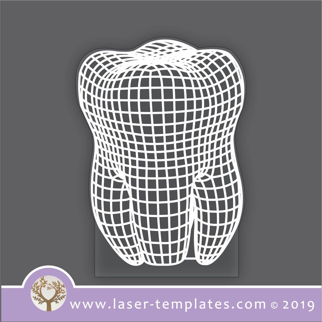 laser cutting templates LED Engraving Lamp - 3D Tooth – Laser Ready ...