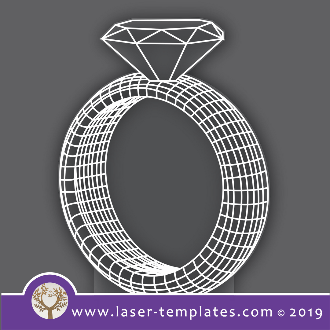 laser cutting templates LED Engraving Lamp - Diamond Ring – Laser Ready ...