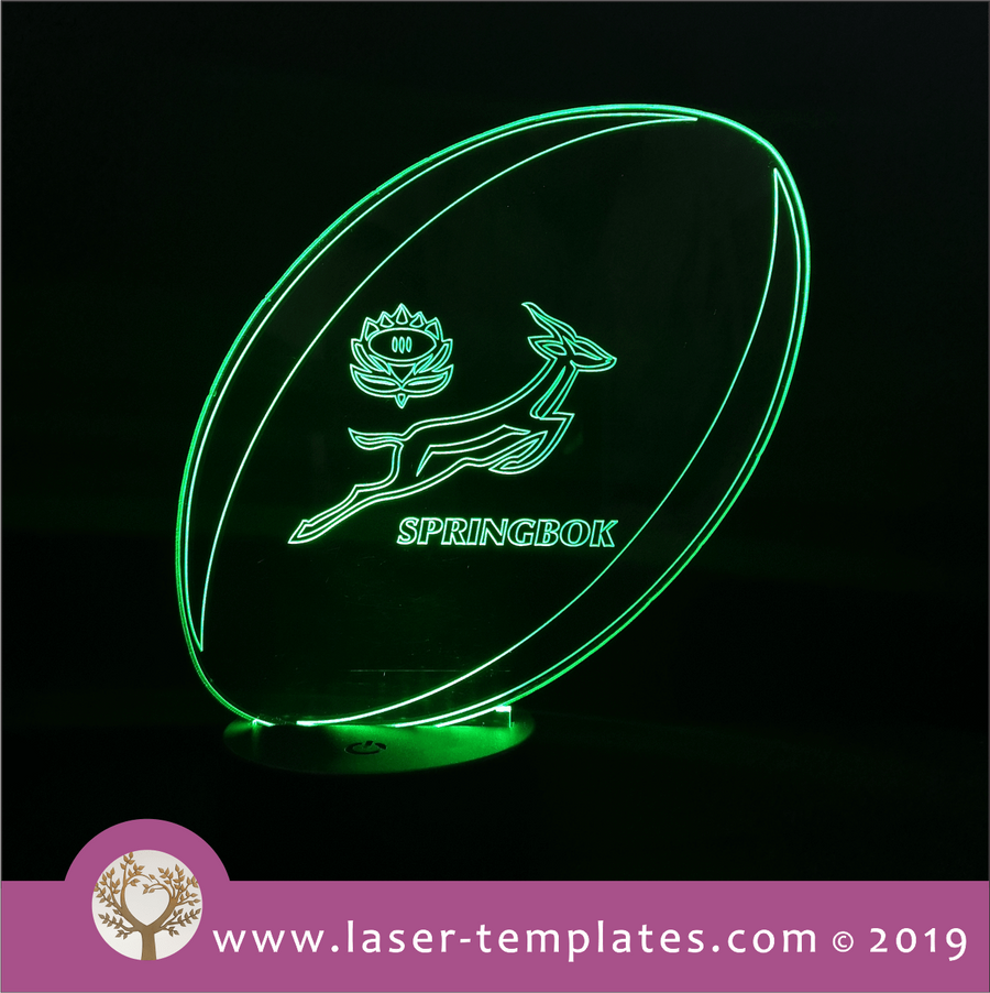 Laser cut template for Optical Illusion Springbok logo and ball – Laser ...