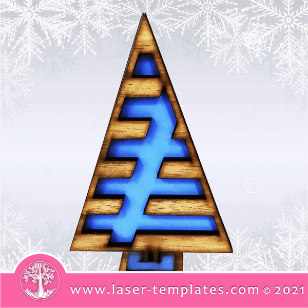 Laser cut template for Little Christmas Tree 4 – Laser Ready Templates