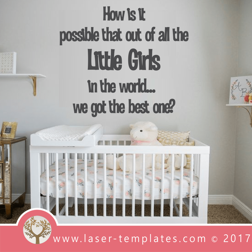 Laser Cut Little Girls Wall Art Template, Download Vector Designs ...