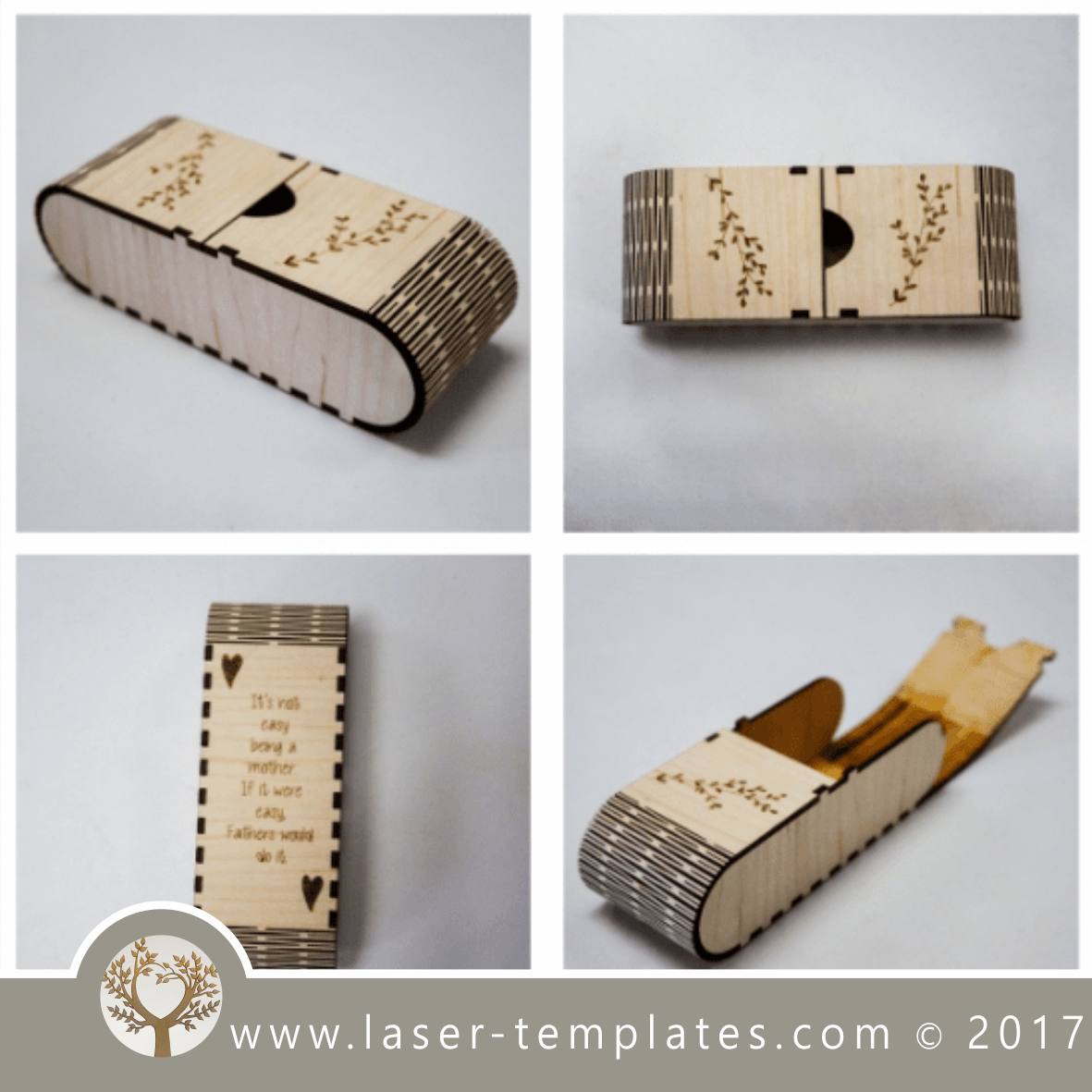 Living hinge wooden box template for laser cut and engrave. Online ...
