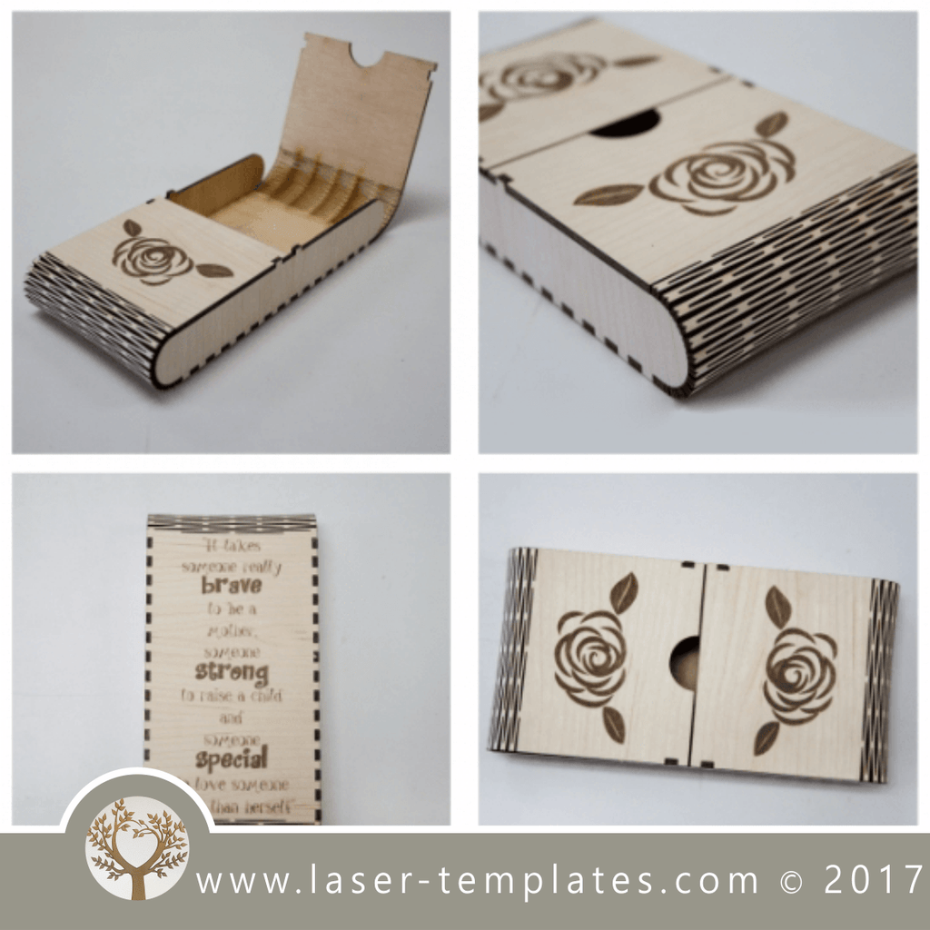 Living hinge wooden box template for laser cut and engrave. Online ...