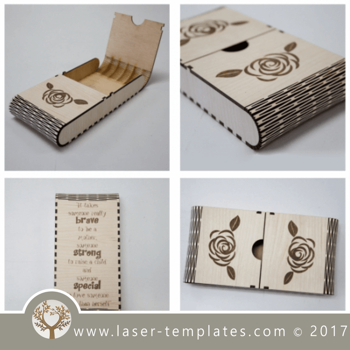 Living hinge wooden box template for laser cut and engrave. Online ...