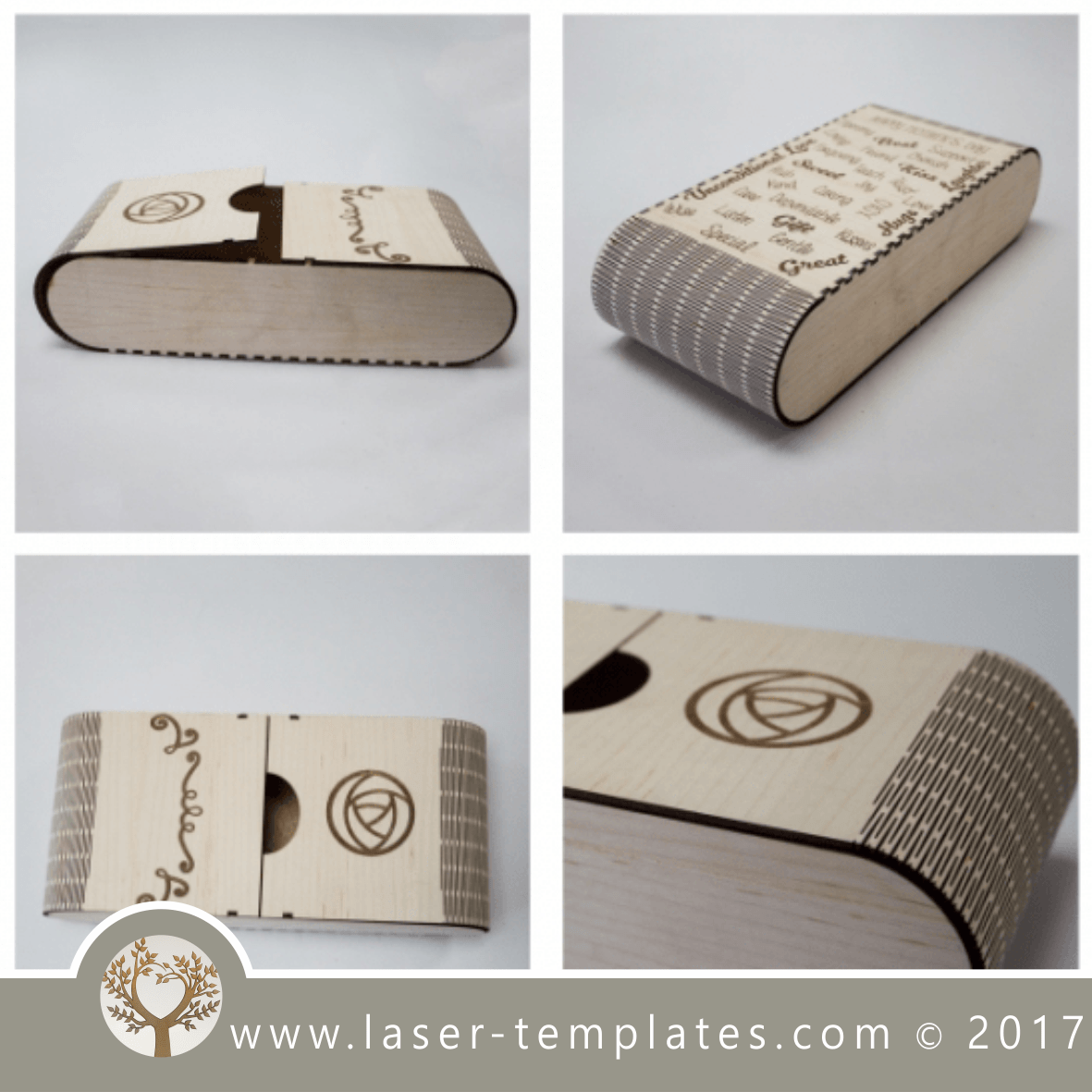 Living hinge wooden box template for laser cut and engrave. Online ...