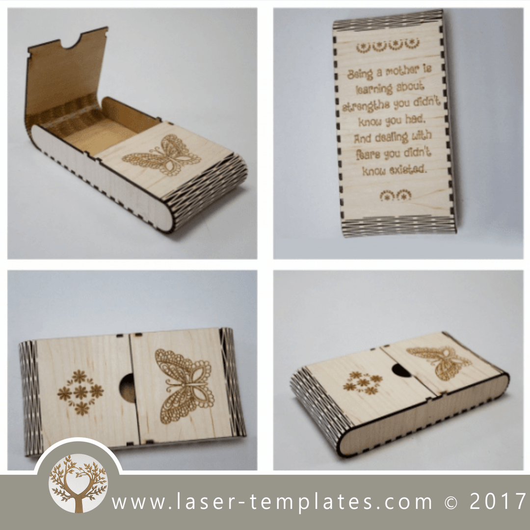 Living hinge wooden box template for laser cut and engrave. Online ...