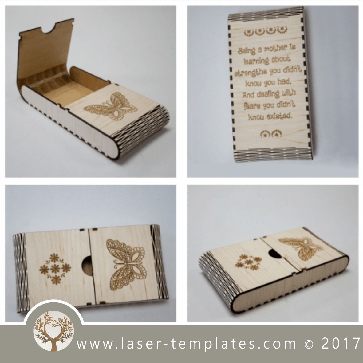 Living hinge wooden box template for laser cut and engrave. Online ...