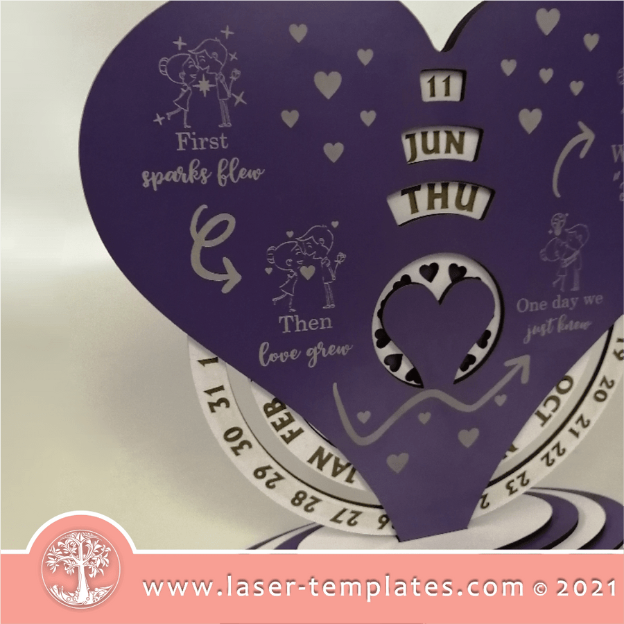 Laser cut template for Love Calendar – Laser Ready Templates